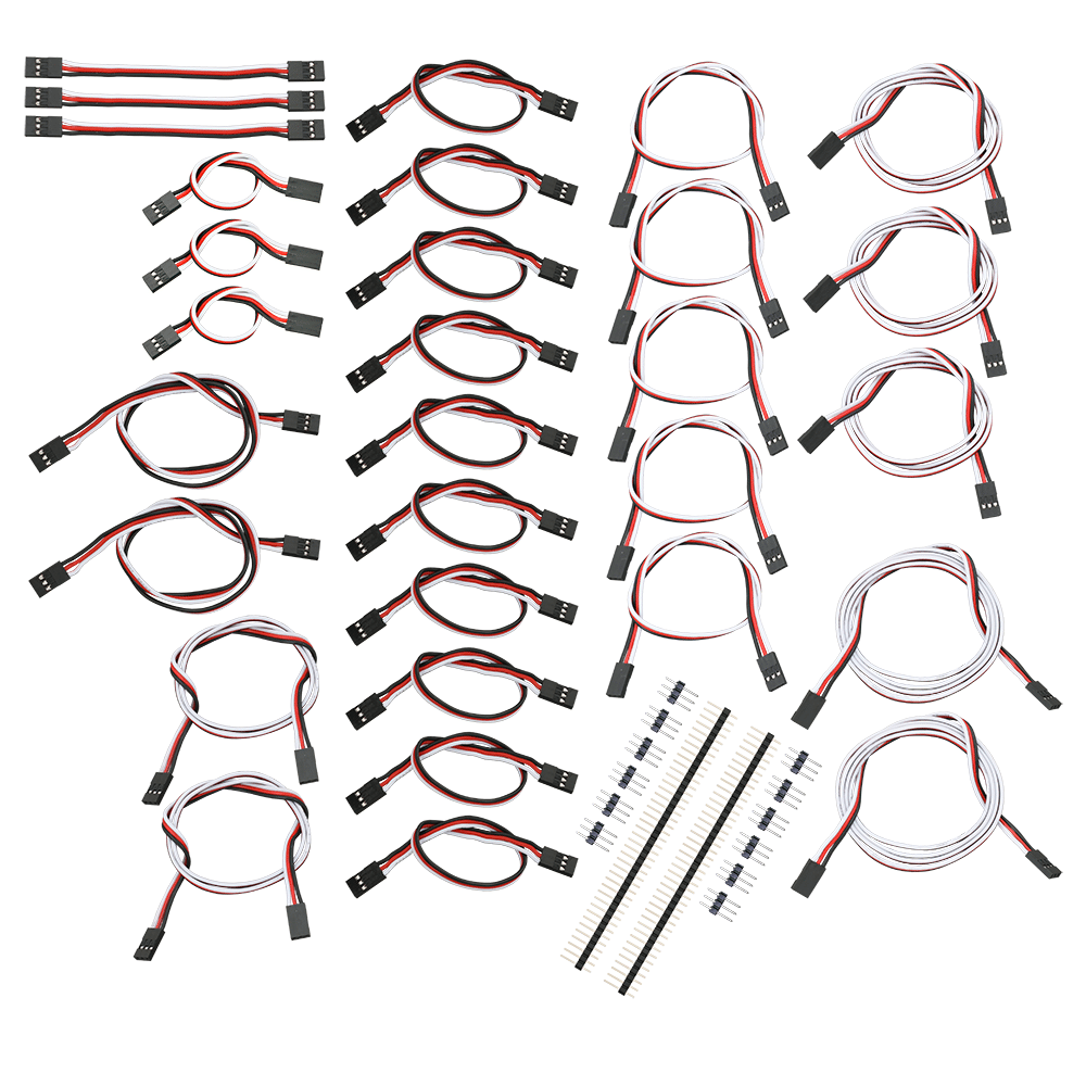 Assorted 3-Wire Extension Cable 30-Pack - Parallax