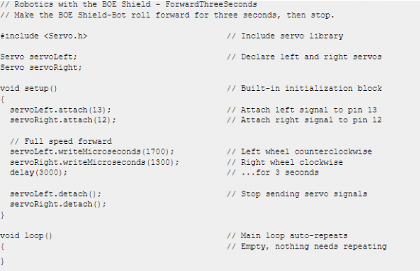 Arduino C - Parallax