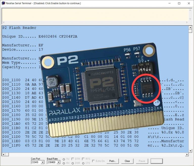 P2 Edge 16 MB Flash Reader And Explorer Utility - Parallax