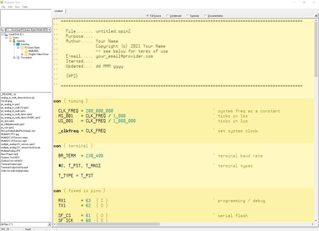 Starting Your P2 Project With A Spin2 Template - Parallax