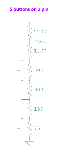 Five Buttons On One Pin - Parallax