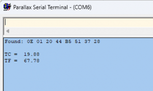 1-Wire Driver With DS18B20 Temperature Sensor Demo - Parallax