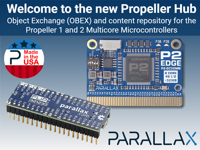Propeller 1 And 2 Code Object Exchange (OBEX) Now Online - Parallax