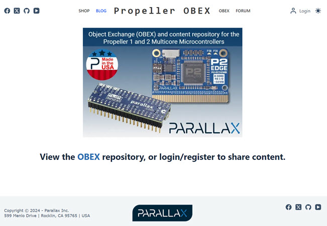 Propeller 1 And 2 Code Object Exchange (OBEX) Customer Demonstration Video - Parallax